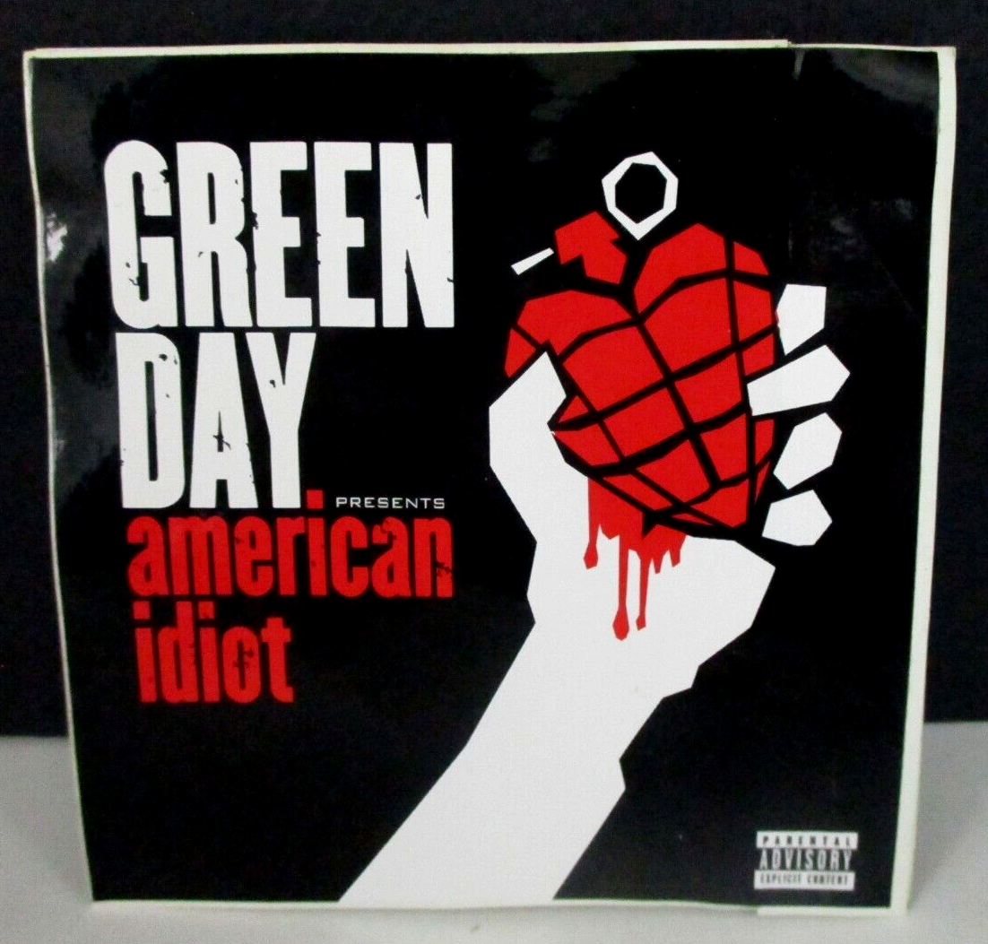 Green Day AMERICAN IDIOT, Sticker (4"x4") Reprise PROMO (2004) Crack N ...