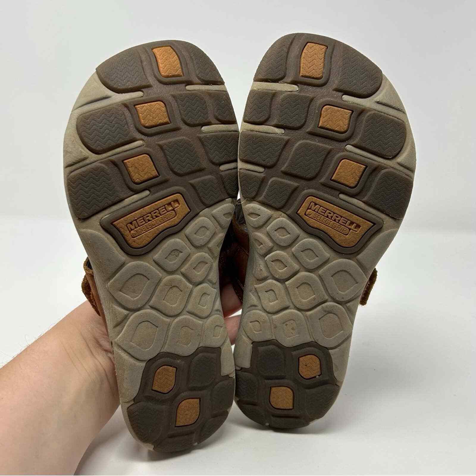 Merrell Adhera Tan Light Brown Leather Slide Sandals … - Gem