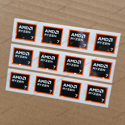 AMD Ryzen 7 Sticker | 17mm x 20mm | 2024 Version | Multicolor | 12 PCS ...