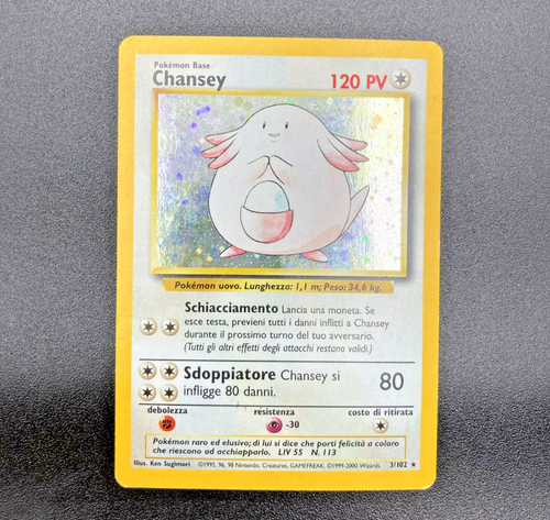 Pokemon Card Chansey Holo 3/102 Base Set ITA Italian Good GD Vintage | eBay