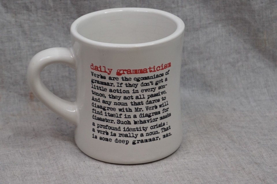 Verb Definition Mug GrammarWare GrammerStuff Proper English Goods | eBay