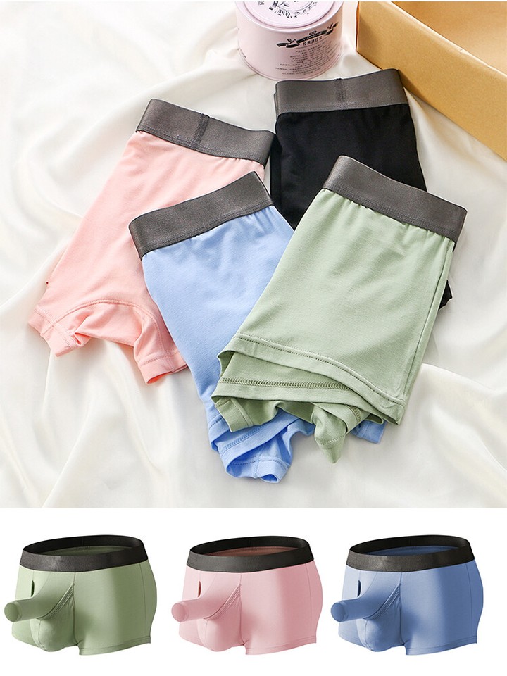 Men Sexy Open Front Boxer Shorts Briefs Pouch Elephant Nose Underwear ...