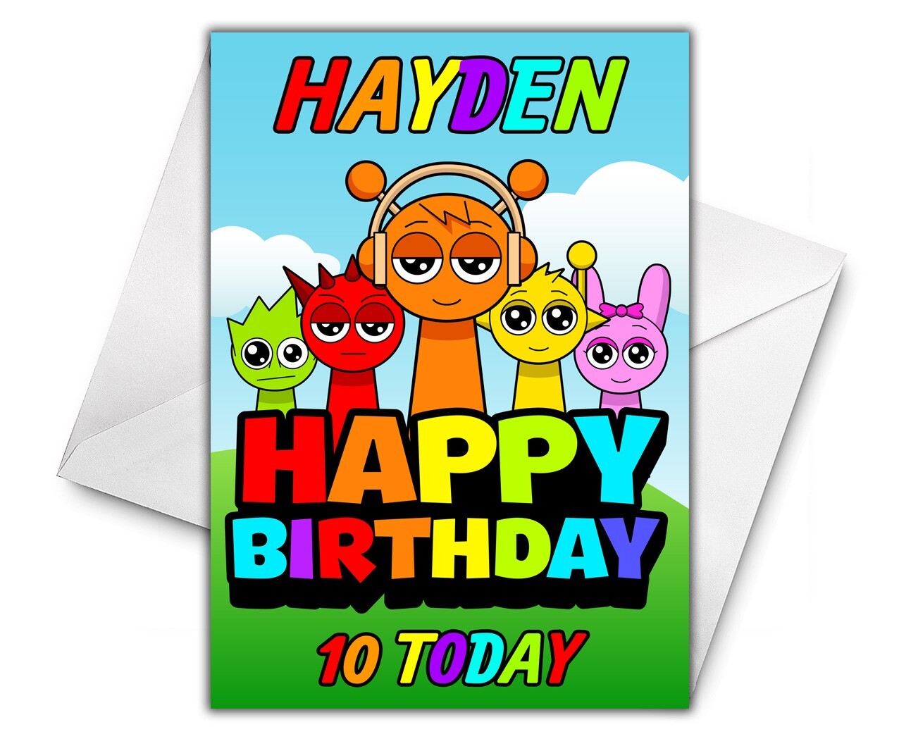 SPRUNKI Personalised Birthday Card - Sprunki Gaming Personalised ...