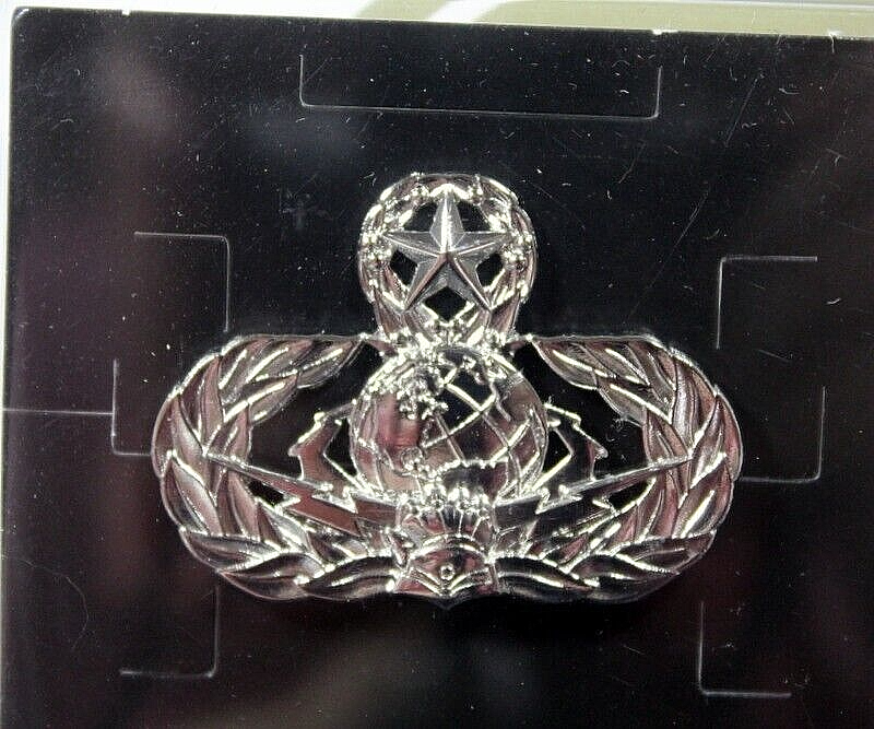 US Air Force Master Cyberspace Support Badge Insignia Shiny Full Sized ...