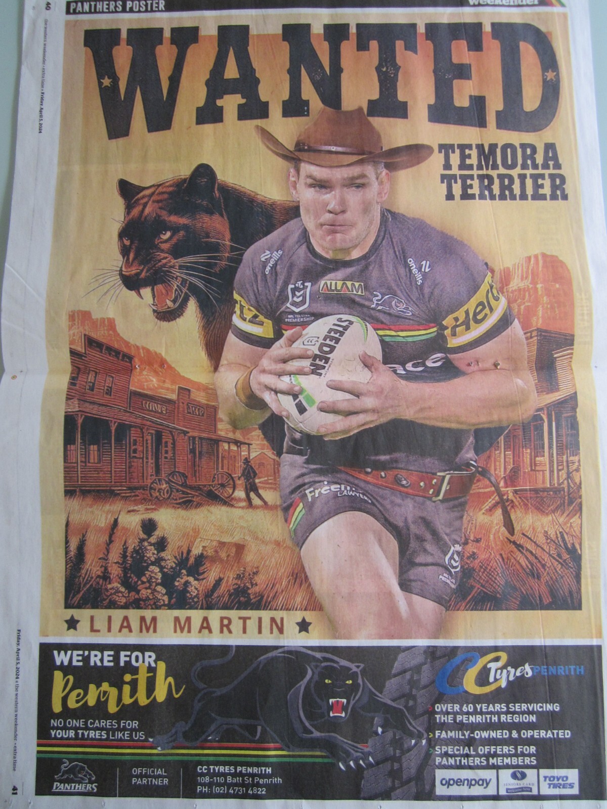 NRL 2024 Penrith Panthers poster - Liam Martin | eBay Australia