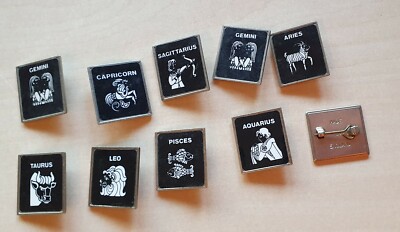 Vintage Horoscope Astrology pin badges Zodiac Sign Made in England ...