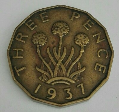 England 3 THREE PENCE coin 1937, 3d king George VI. | eBay UK