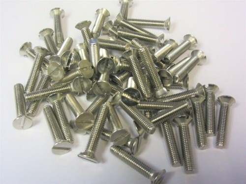 M8 x 50mm A2 STAINLESS MACHINE SCREWS CSK COUNTERSUNK SLOTTED BOLTS ...
