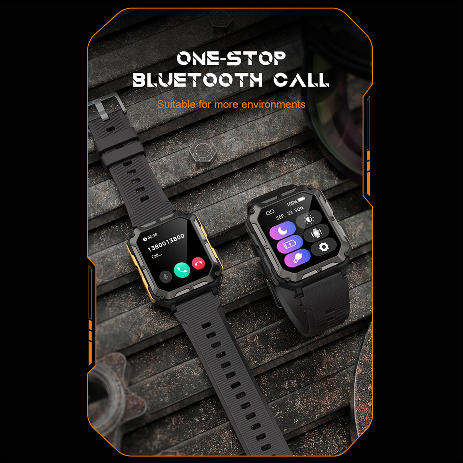 Njord Gear Indestructible Smart Call watch Rugged Tactical Smartwatch ...