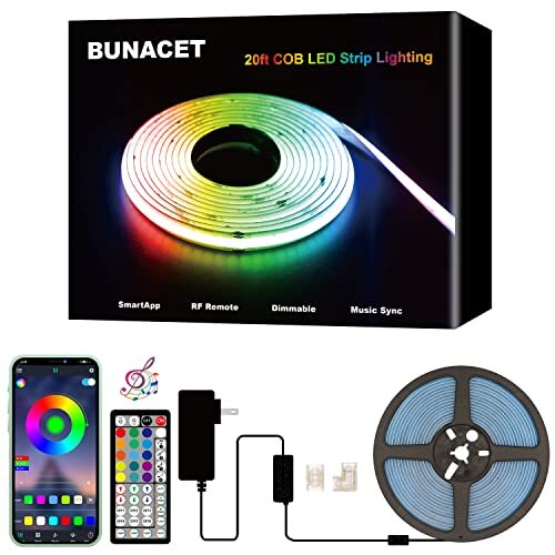 Cob Rgb Led Strip Lights Bright 20ft Rgb Cob Led Lights For Game Room ...