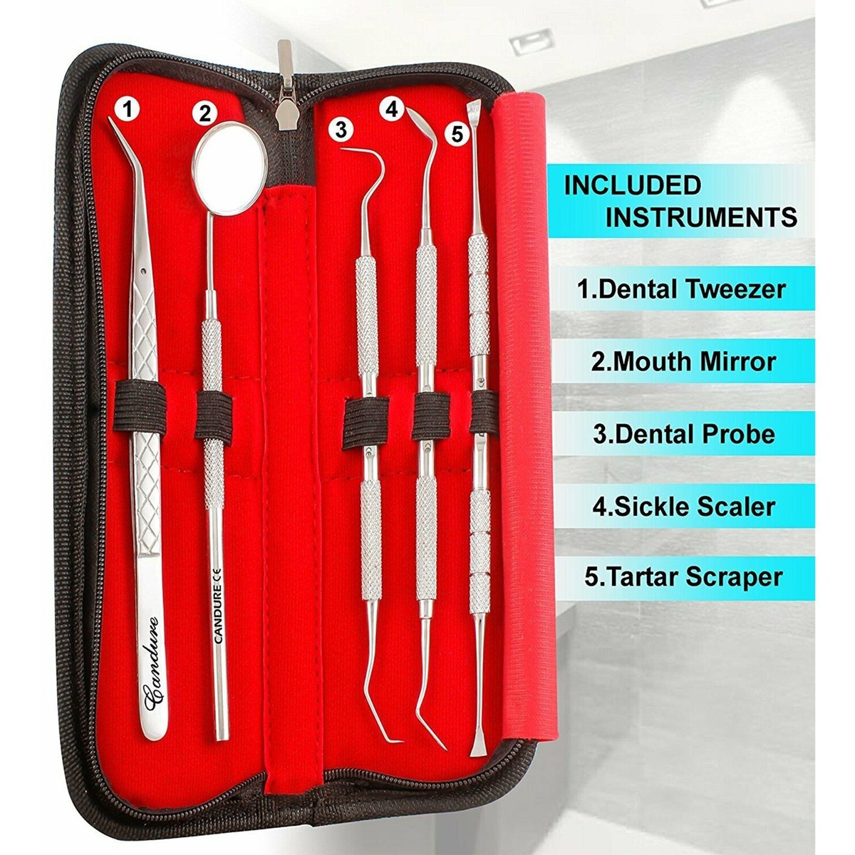 Plaque Remover For Teeth Dental Tooth Cleaning Kit Dentist Scraper Pick ...