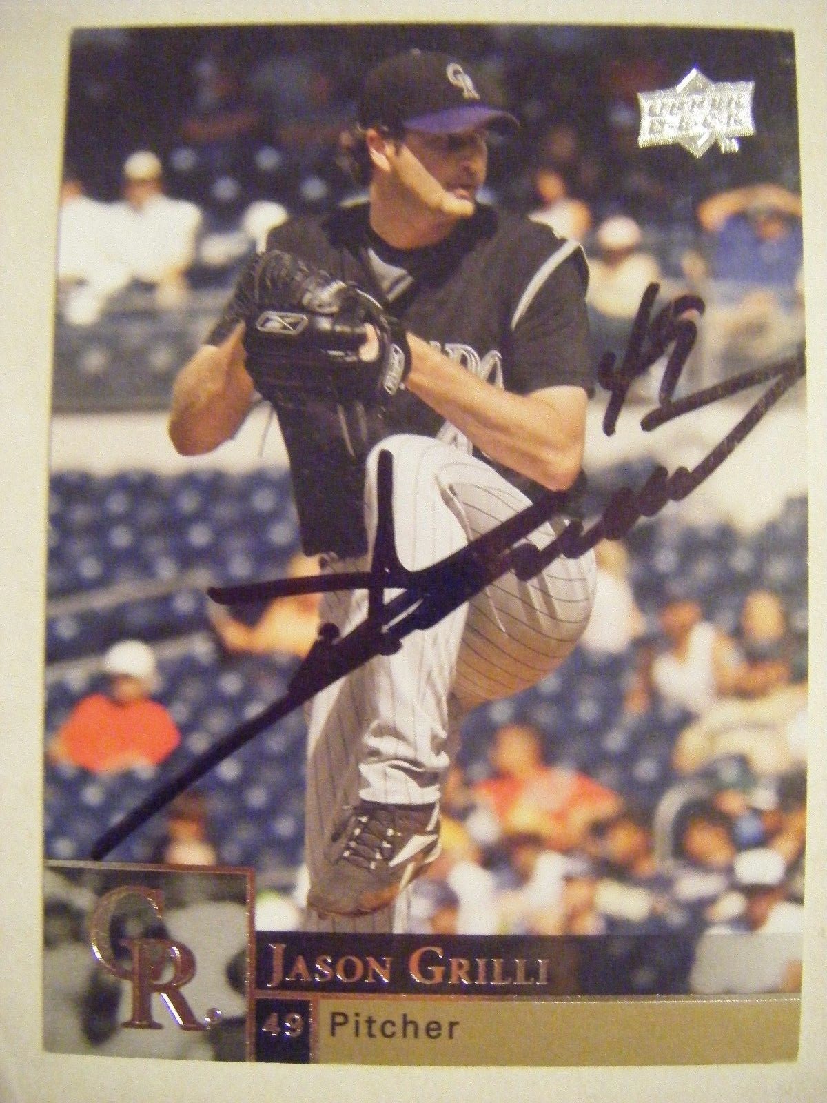 JASON GRILLI signed BLUE JAYS BRAVES 2009 Upper Deck baseball card AUTO ...