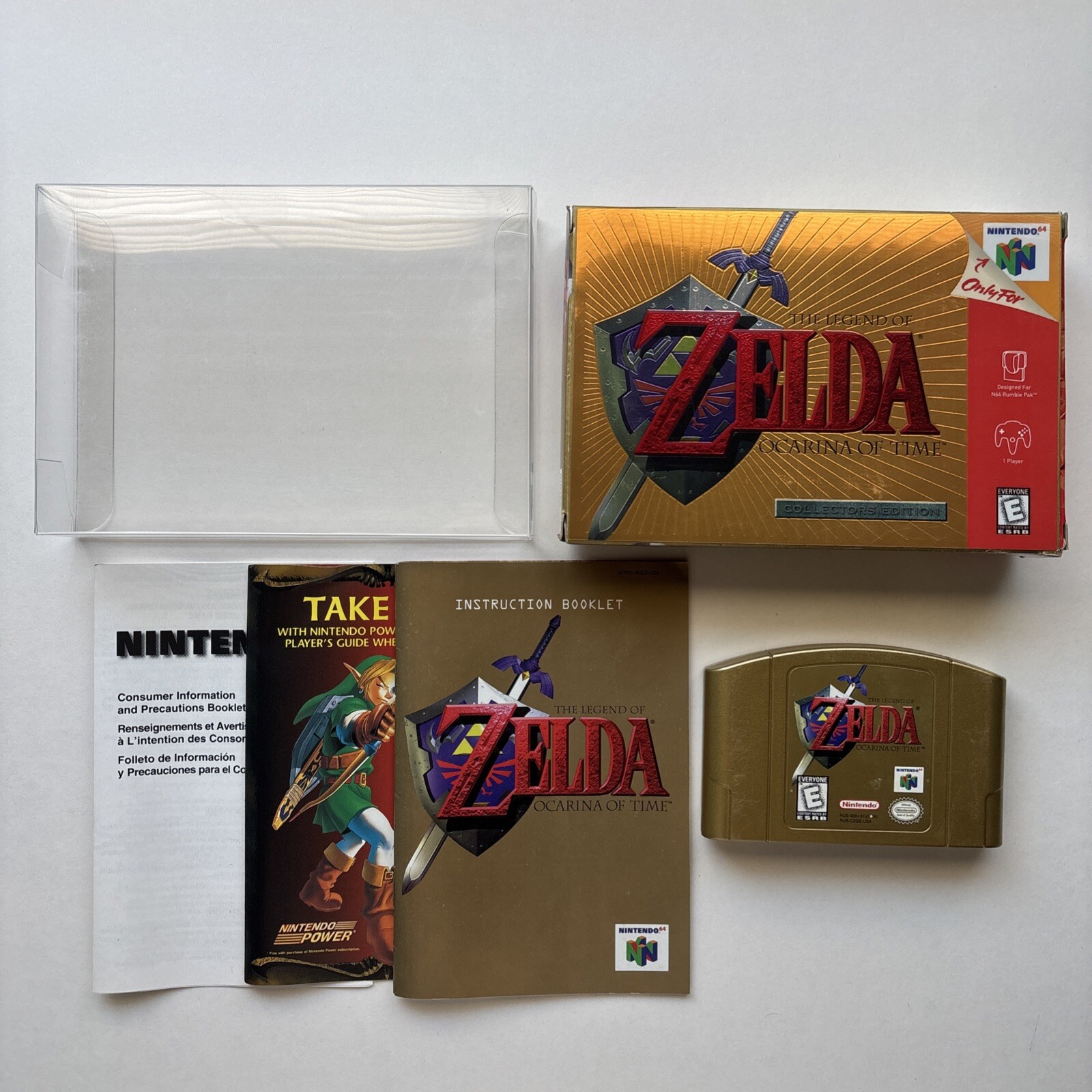 Gold Zelda Ocarina of Time Collector's Edition Nintendo 64 N64 Complete ...