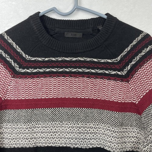 ATM Womens Wool Blend Fair Isle Sweater Size XS Black Red Gray Long ...