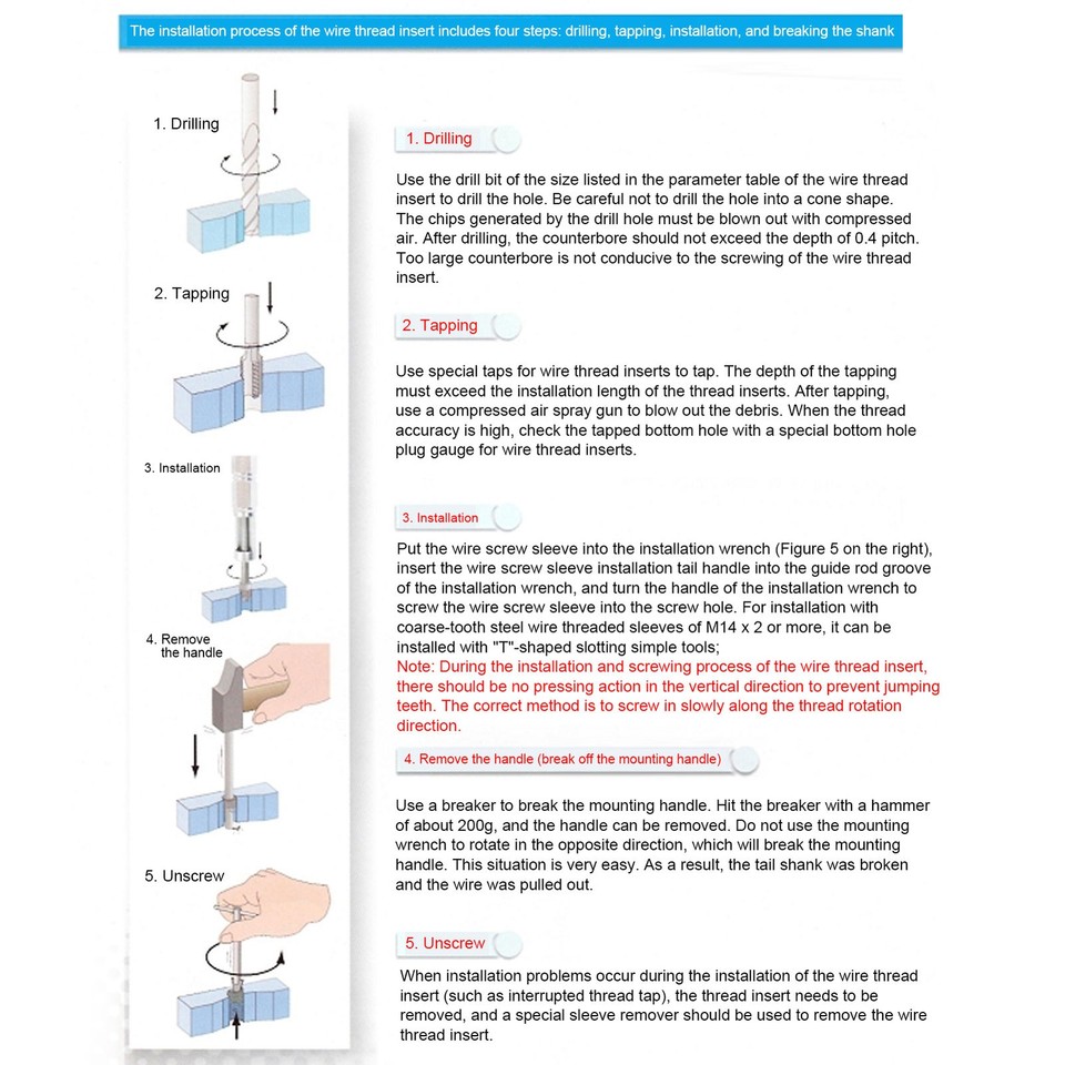 50Pcs Thread Inserts Male Female Reducing Nut Repair Tool Stainless ...