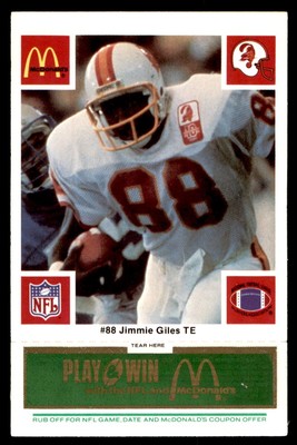 1986 McDonald's Football Green #678 Buccaneers Jimmie Giles #88 NM/MT ...