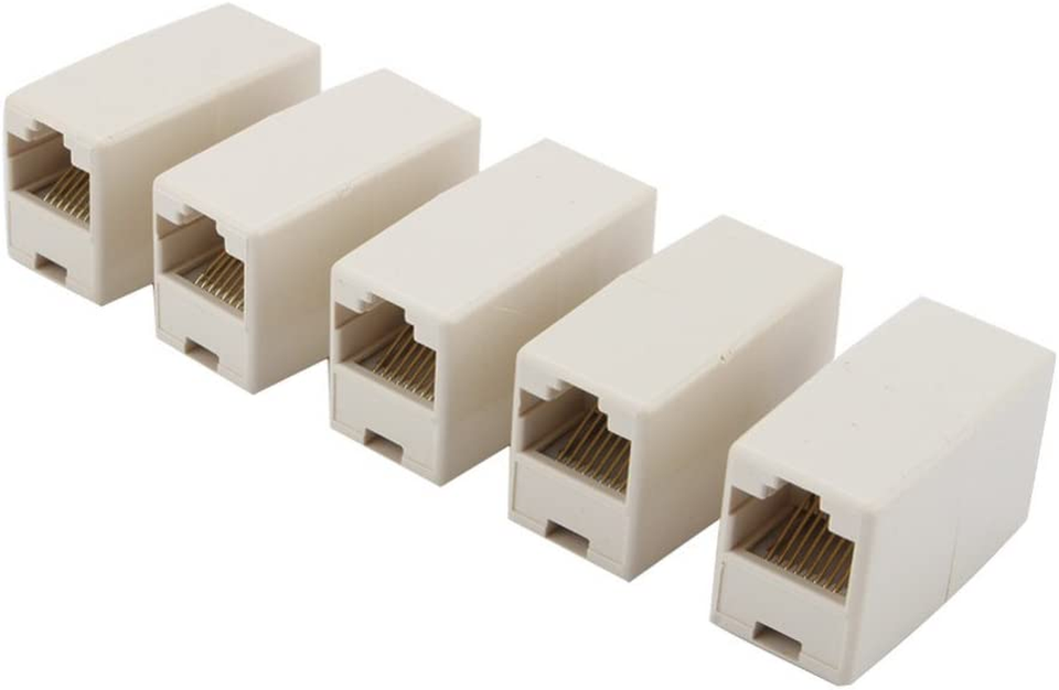 5 Pack RJ45 Coupler Female to Female Cord Connectors Newtwork Ethernet ...
