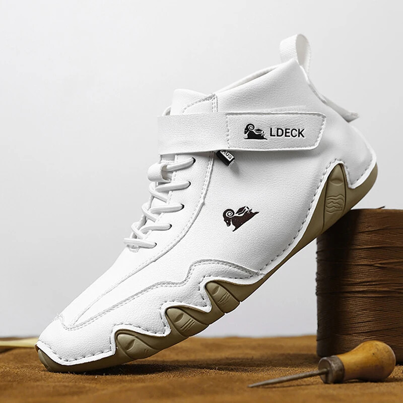 Men's Casual Shoes Leather Ankle Boots Fashion Comfort High Top ...