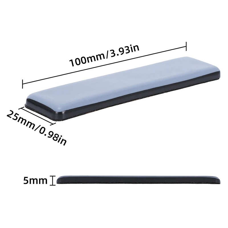 8Pc Furniture Glides Rectangle Furniture Sliders 25mm x 100mm Self ...