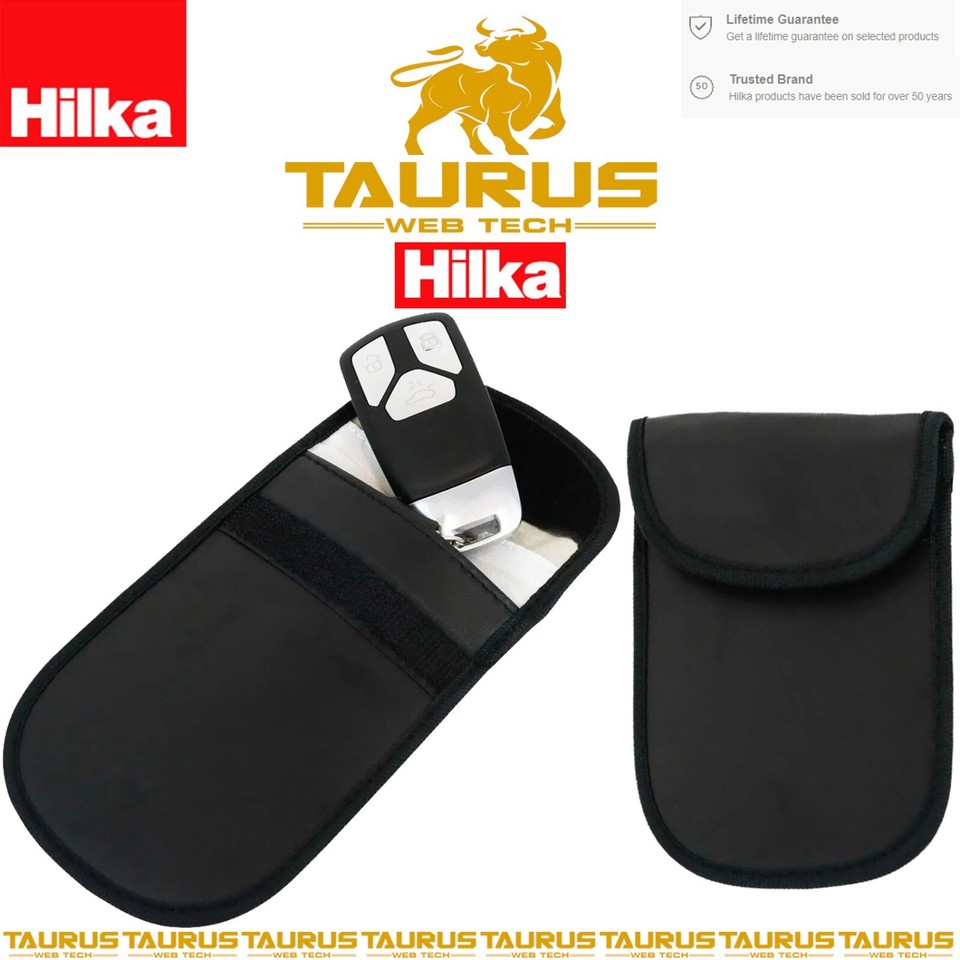 2PC HILKA Anti-Theft Car Key Signal Blocker Faraday Pouch RFID Keyless ...