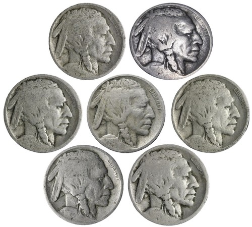 1913-S - 1919-S ALL SAN FRANCISCO MINT Buffalo Nickel Short Set (8 COIN ...
