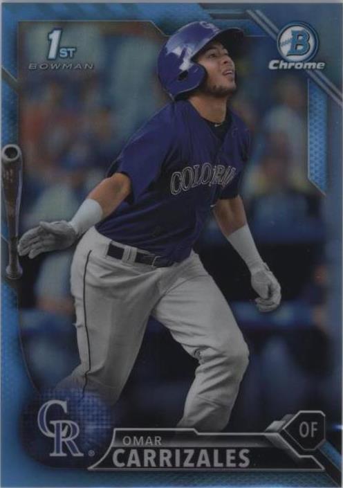 2016 Bowman - Chrome Prospects Omar Carrizales #BCP58 Exclusive Blue Refractor /15 (RC) for sale ...