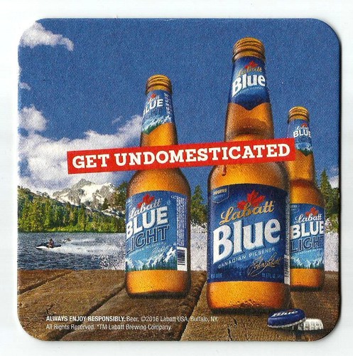 15 Labatt Blue / Light Get Undomesticated Beer Coasters | eBay
