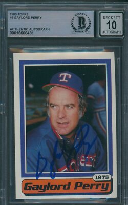 1983 Topps #4 Gaylord Perry Beckett Authentic Signed Auto 10 *6481 | eBay