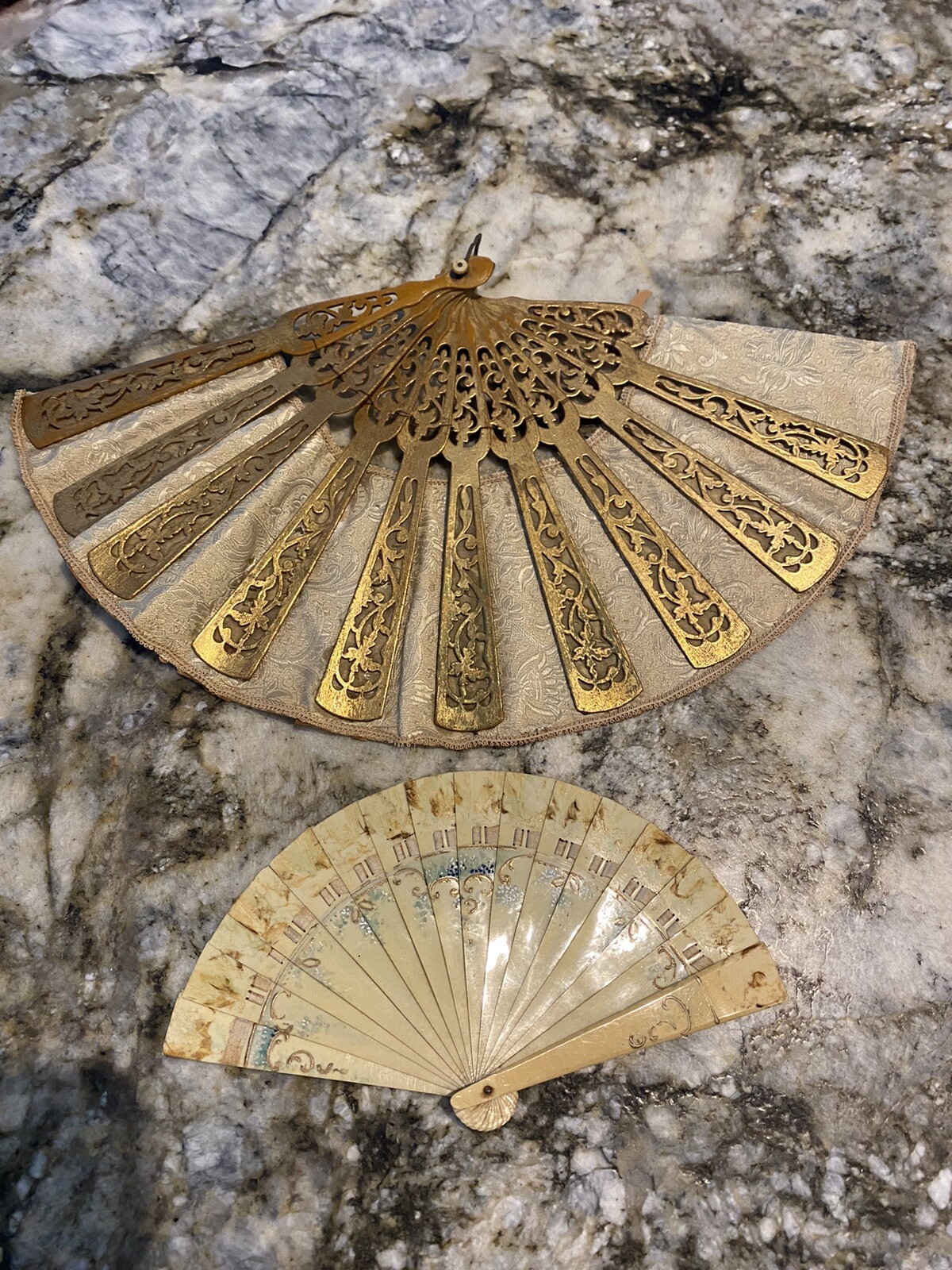 vintage antique ladies hand fans/set of 2 | eBay