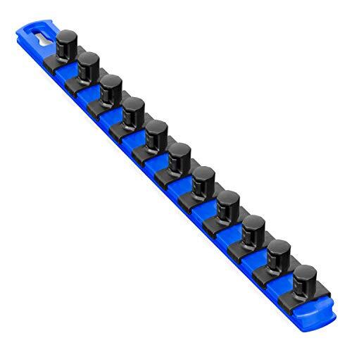 Socket Rail Organizer with 11 Twist Lock Clips for Metric and Standard ...