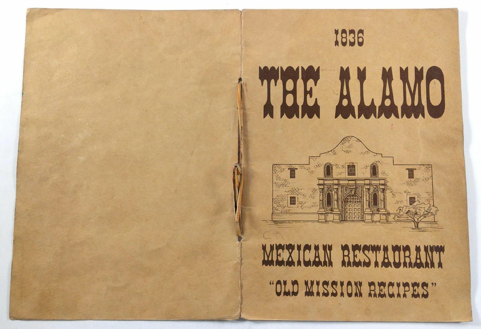 1970's Vintage Menu THE ALAMO Mexican Restaurant Old Mission Recipes ...