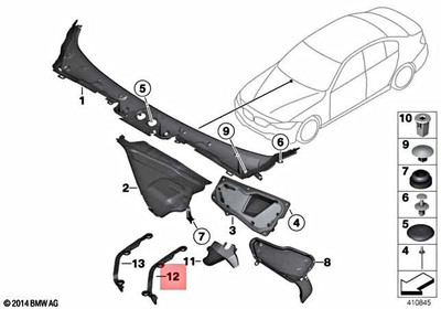 Genuine BMW F30 F30N F31 F31N F32 Hood Cowl Leaf Grille Right OEM ...
