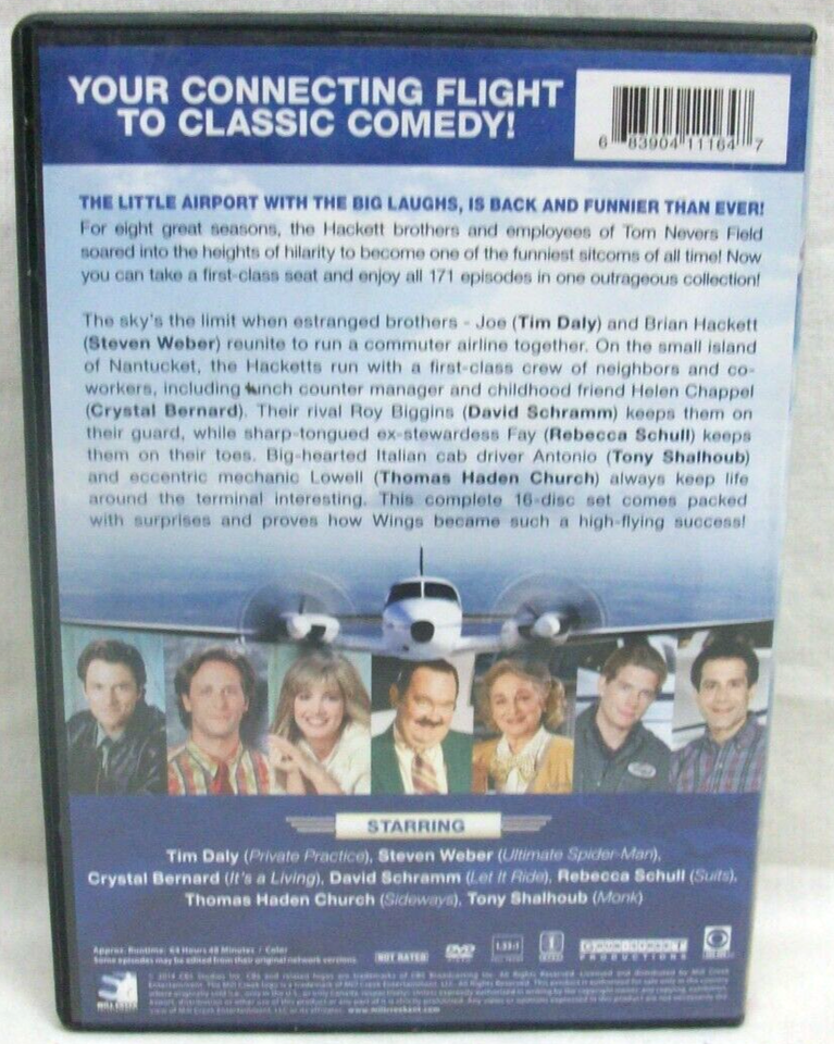 Like NEW "Wings" Complete Series (8-Seasons, 16-DVDs) Boxed Set (2014 ...