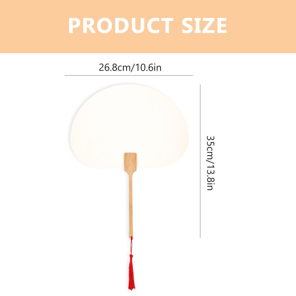 2pcs DIY Wooden Handle Fan Blank Hand Fan Decorative Graffiti Fan DIY ...