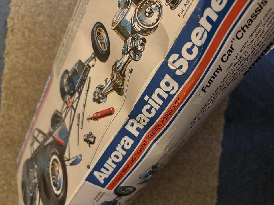 AURORA RACING SCENES FUNNY CAR CHASSIS PARTS ONLY W/BOX & INSTRUCTIONS ...