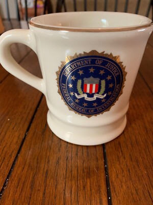 Department Of Justice FBI Mug. Off White With Gold Trim | eBay