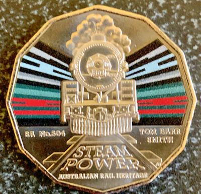 2022 50c Steam Trains SA RAIL No. 504 CLASS TOM BARR SMITH Choice UNC ...