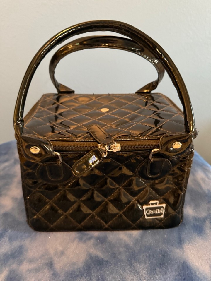 CABOODLES MakeUp Storage Travel Case Cosmetic Black Patent Vinyl ...