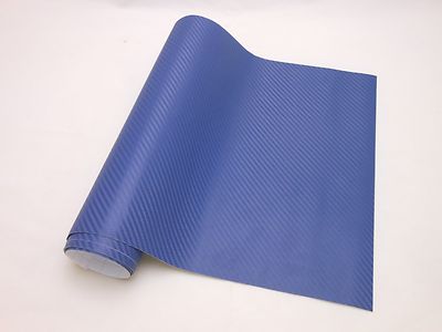3D BLUE Carbon Fiber Vinyl Vehicle Wrapping 12" X 60" Sticker Sheet AIR ...