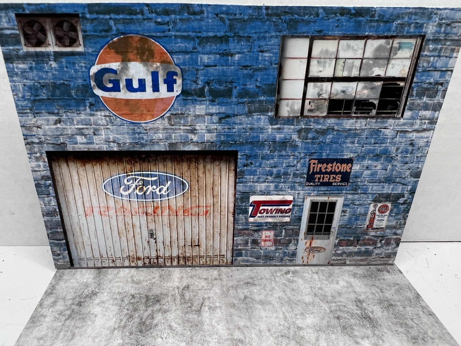 1/64 Scale Diorama Backdrop Ford Racing Garage Vintage Hot Wheels ...