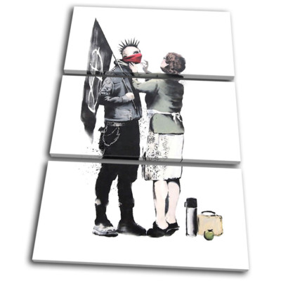 Punk and Mum Graffiti Banksy Painting TREBLE TELA parete arte foto ...