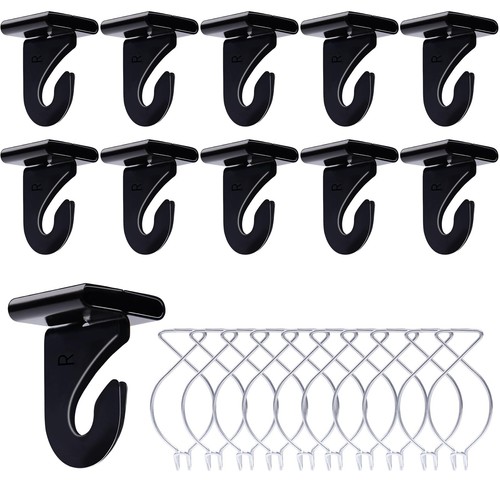 20 Drop Ceiling Hooks for Classrooms & Offices, Black Heavy Duty Metal ...