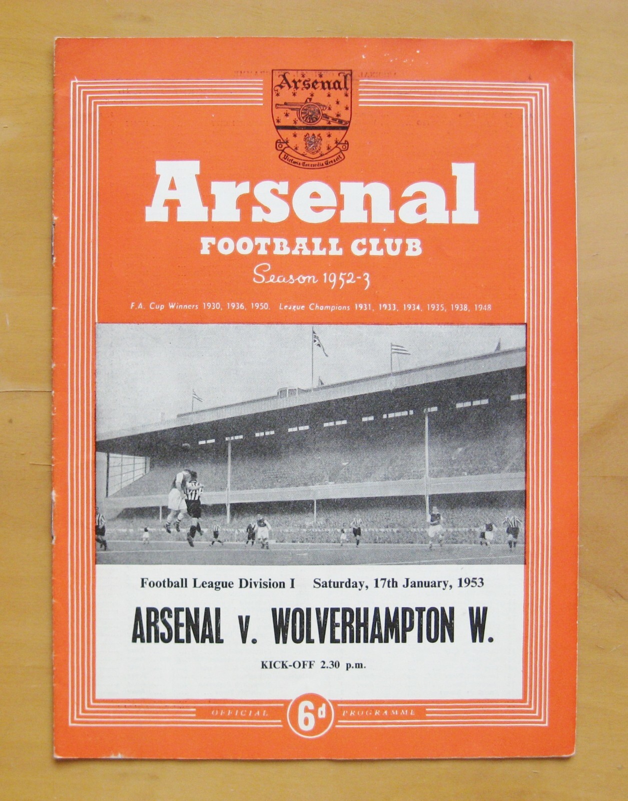 ARSENAL 1952/1953 Home Football Programmes - League Champions! *Pick ...