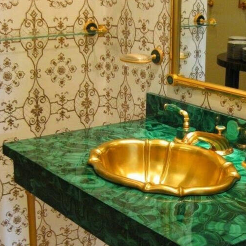 Malachite Stone Counter Slab, Kitchen Console Counter Slab Top, Patio ...