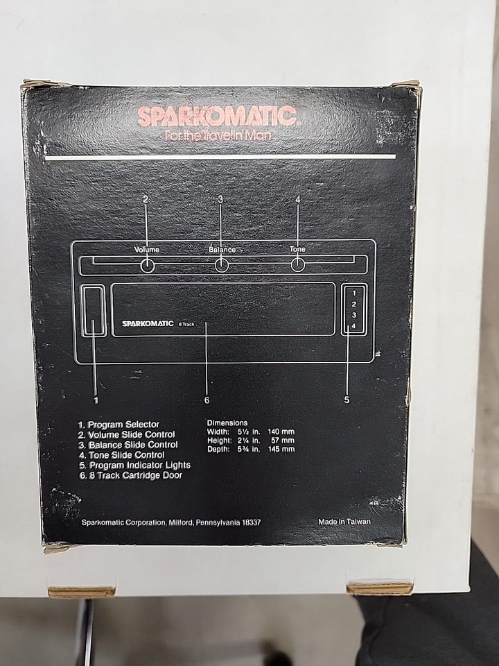 NOS Sparkomatic 8 Track Player Car Audio Equipment NEW IN THE BOX NEVER ...