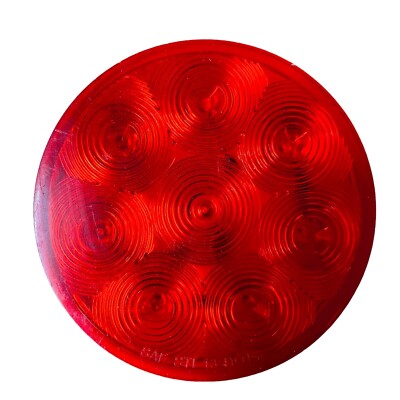 4 Inch 8 Diode Round Red LED Red Lens Stop, Tail & Turn Light | eBay