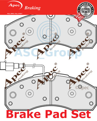Apec Front Brake Pads Set OE Quality Replacement with Wear Indicator ...