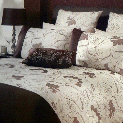 Partex Coco DOUBE Bed Quilt Cover Set. 225TC Percale, Embroidered ...