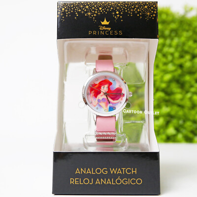 Disney Lady Ariel Analog Watch Pink Band Girl's Gift Reloj The Little ...