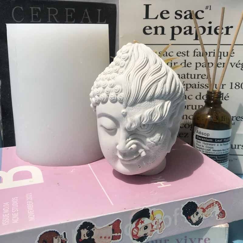 Silicone Mold Buddha Demon Statue Good Evil Zen Soap Candle Cement ...